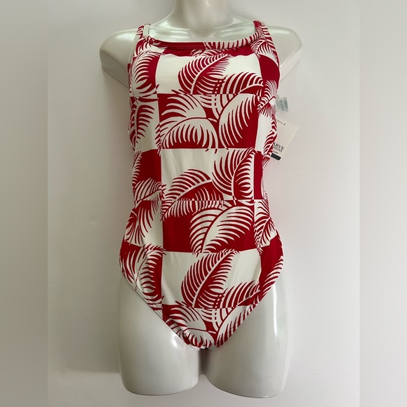 Carve Designs | Swim | Womans Large Checkered Palm Red And White One ...